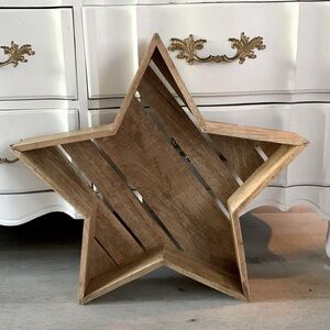 rustic | Holiday | Star Wooden Shape Tray Christmas Decor Rustic Large ...